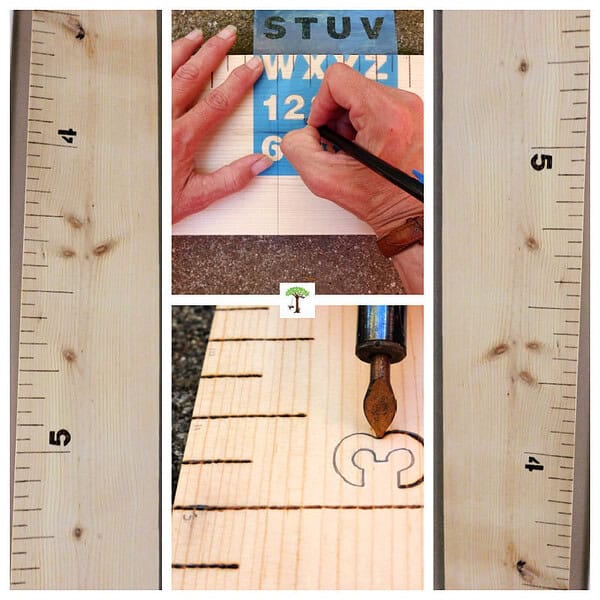 DIY Wooden Height Growth Chart Measurement Ruler - Rhythms of Play