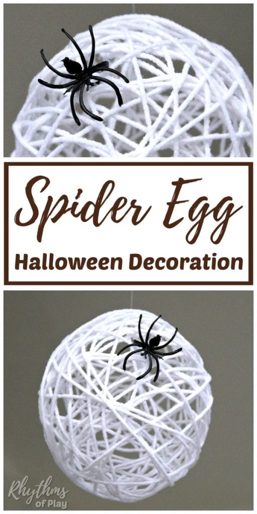 Spider Egg Sac Halloween Craft and Decoration - Rhythms of Play