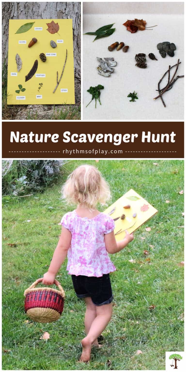 Nature Scavenger Hunt for Toddlers, Preschoolers, Kindergarteners