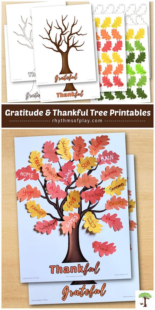 Gratitude and Thankful Tree Printable with Leaves
