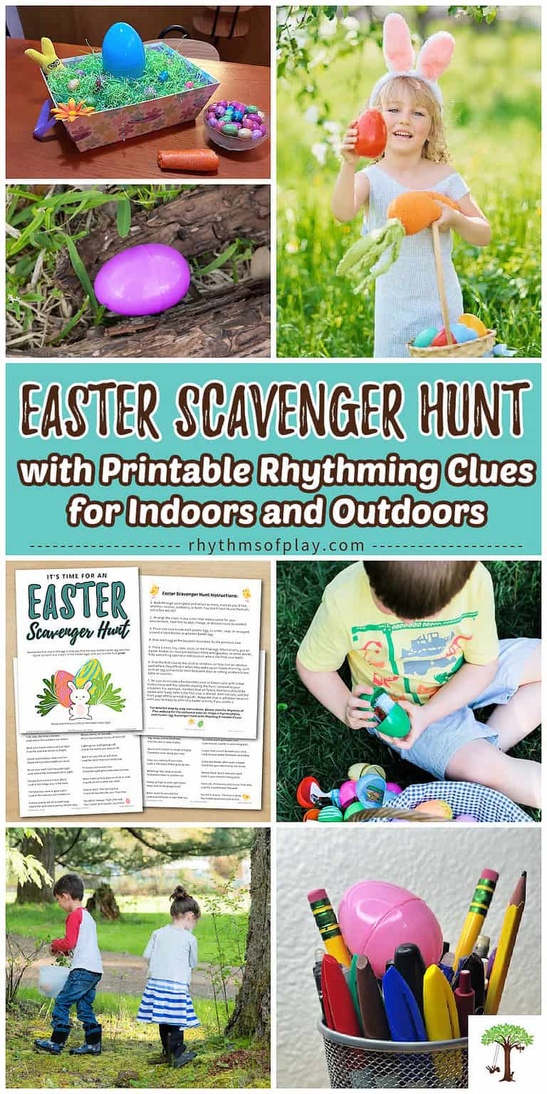 Easter Egg Scavenger Hunt with Rhyming Printable Clues